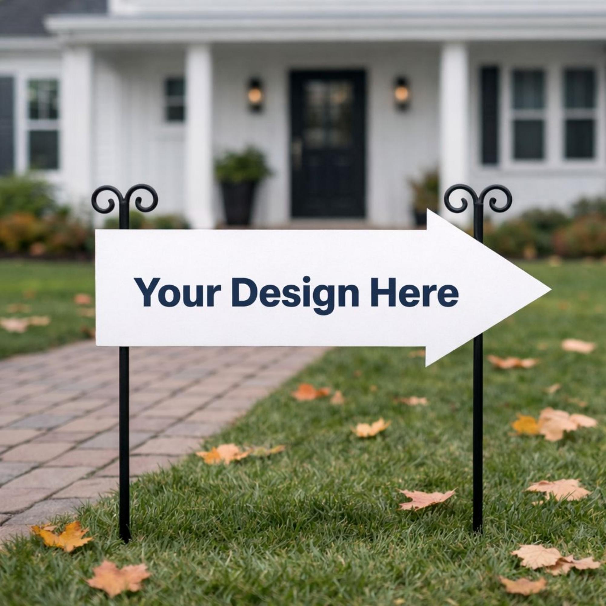 Directional Arrow Lawn Sign Mockup Yard Sign Outdoor Signage Template ...