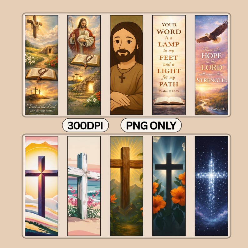 Christian Printable Bookmarks Set Faith Bookmark Digital Download - Etsy