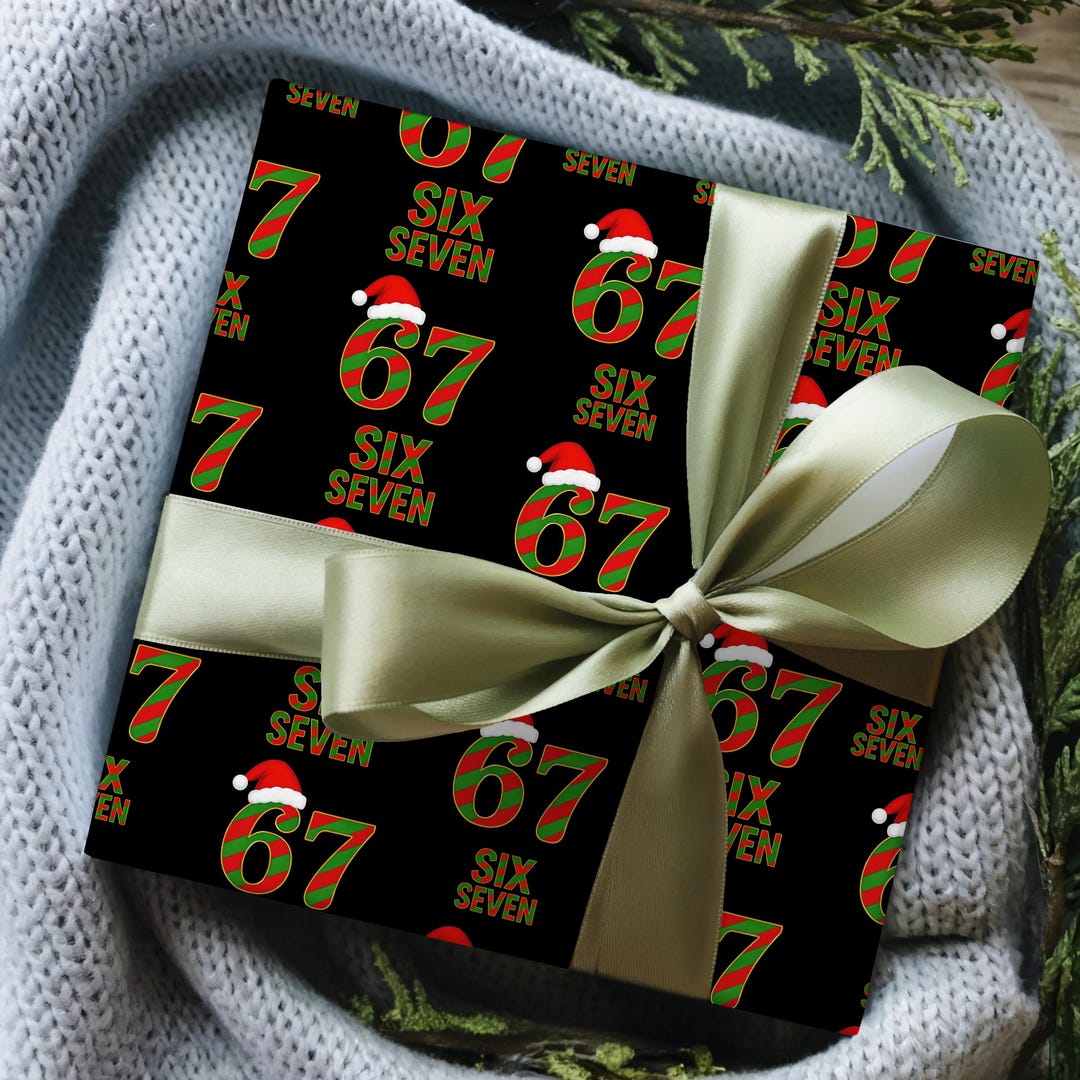 67 Christmas Wrapping Paper Six Seven Gift Wrap - Etsy