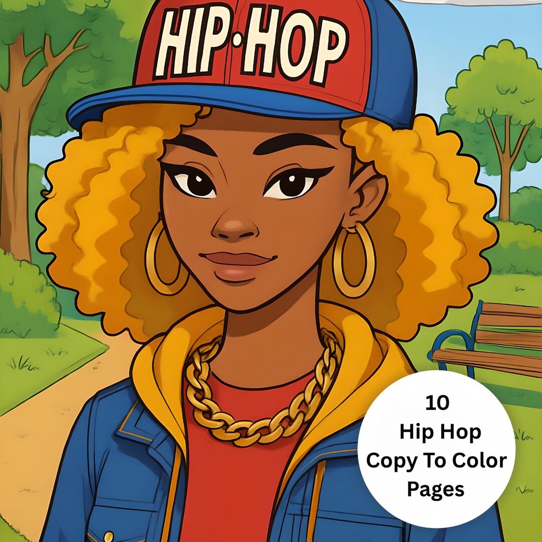 10 Hip Hop Copy Color Pages Bundle Digital Download Printable Art Urban ...