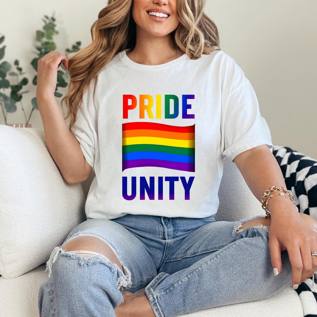 LGBTQ Pride Unity Tshirt Rainbow Flag Equality Tee Gay Pride Shirt Love ...