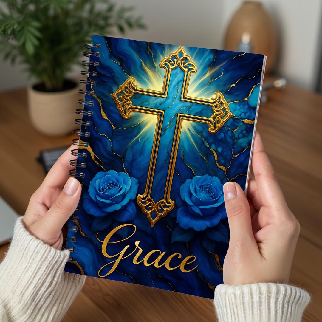 Spiritual Grace Spiral Notebook - Inspirational Blue Roses, Journal ...