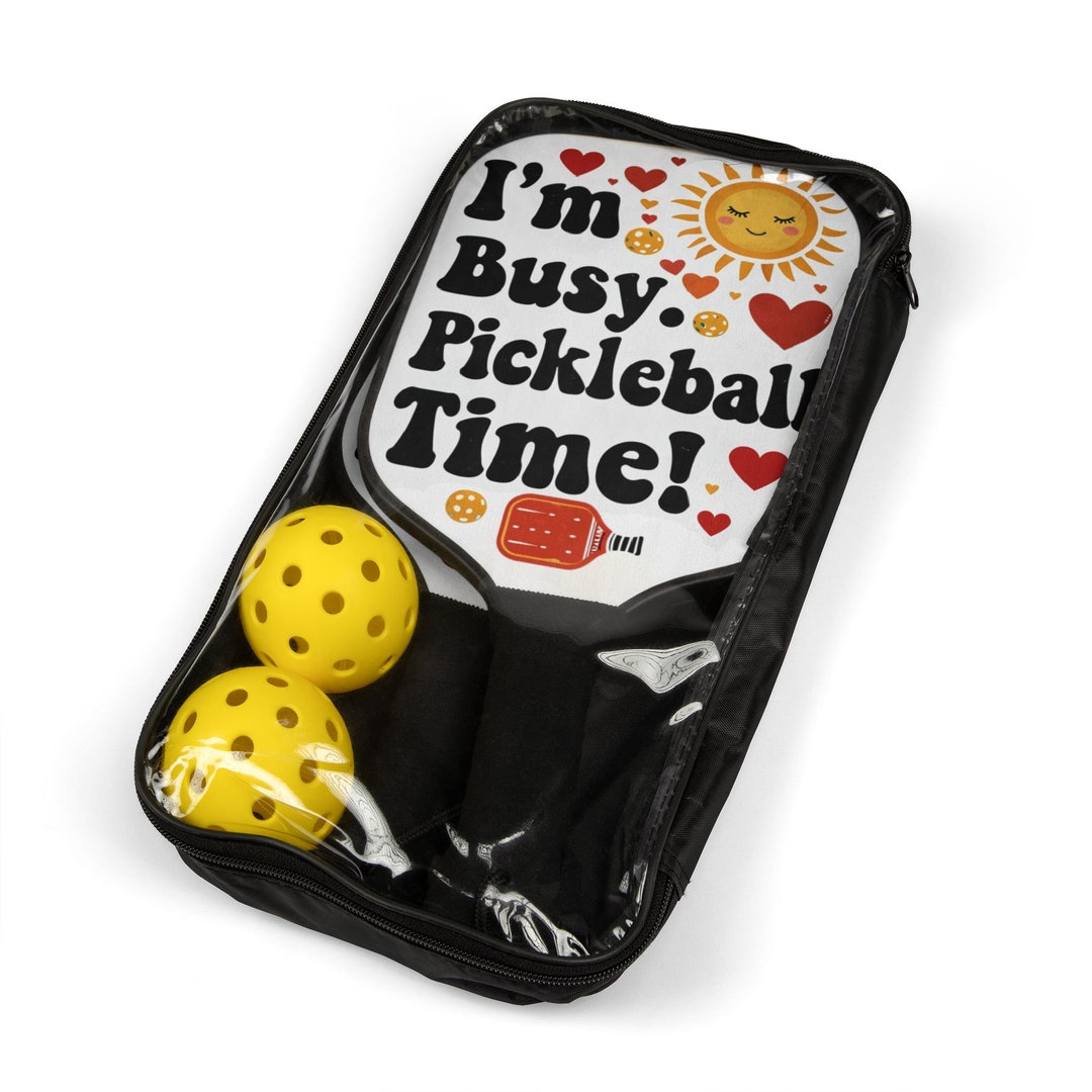 Fun Pickleball Paddle Set With Balls I'm Busy Pickleball Time Design ...