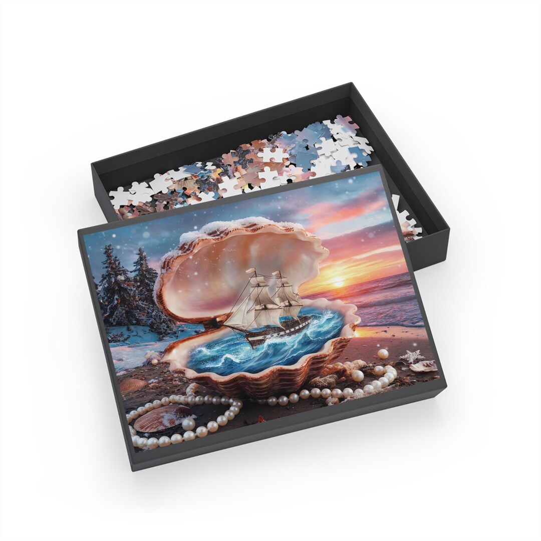 Nautical Beach Puzzle Ocean Treasure Puzzle A Serene Nautical Decor Sea ...