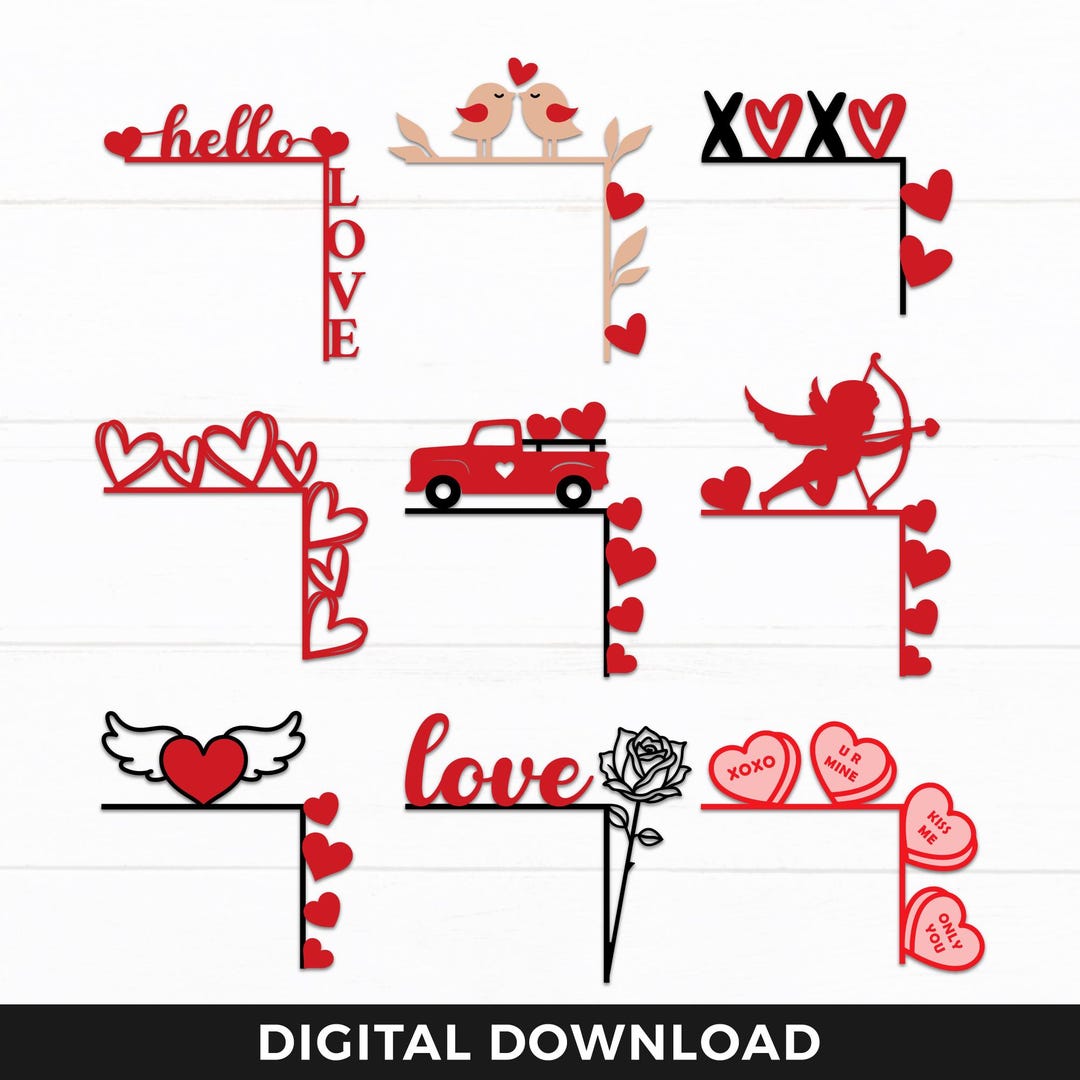 Valentines Door Corner Bundle Svg, Valentines Day Sign Decor, Front ...