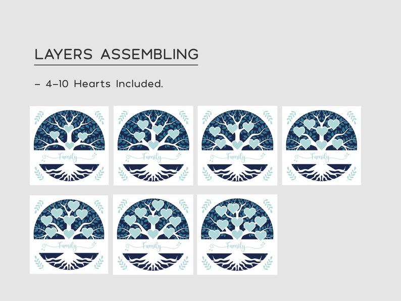 Customizable 3D Family Tree Shadow Box Svg, Custom Names Shadow Box ...