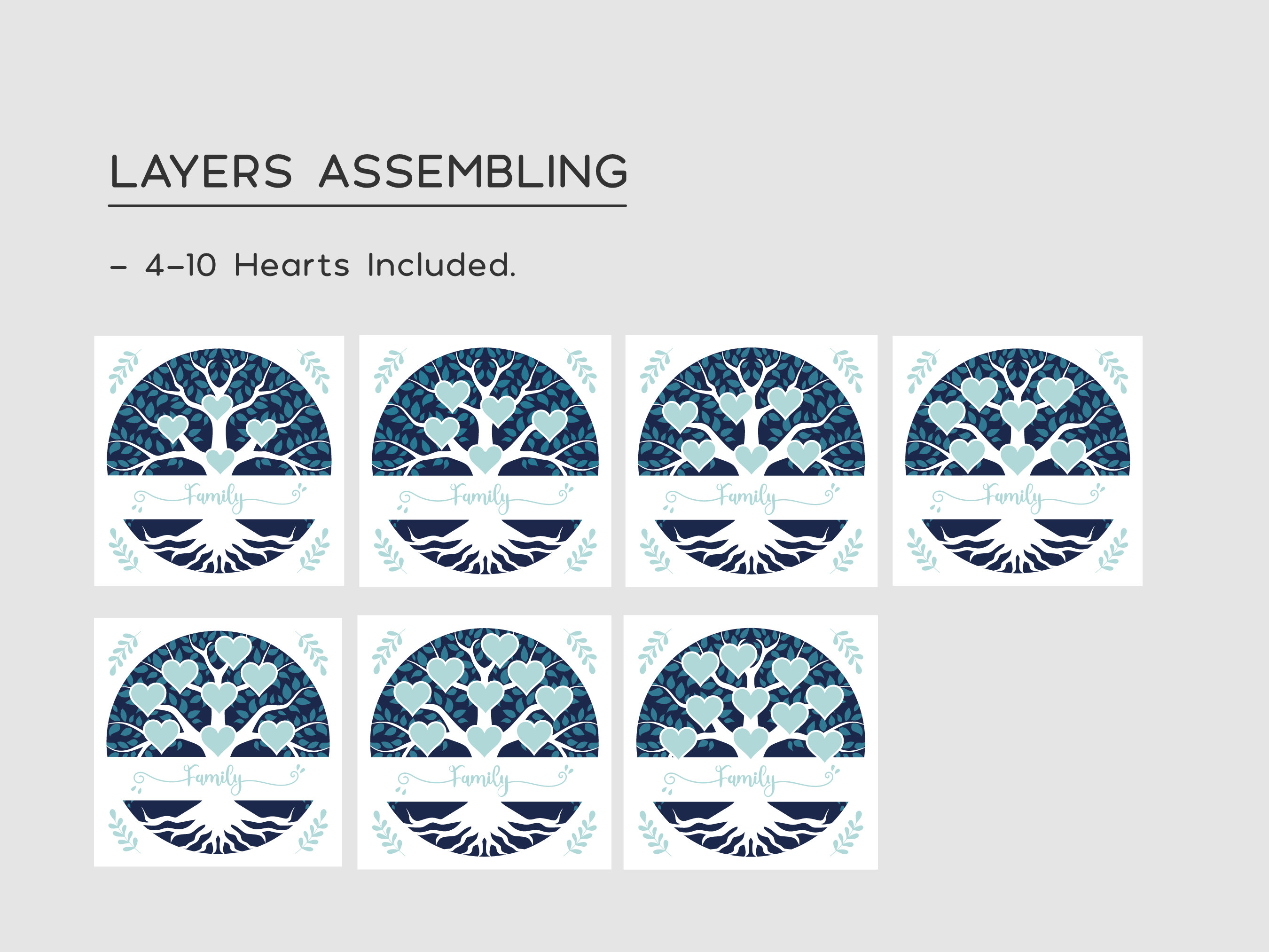 Customizable 3D Family Tree Shadow Box Svg, Custom Names Shadow Box ...