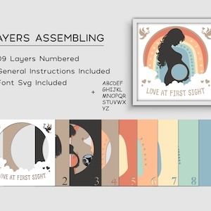 3D Pregnany Shadow Box Svg, Baby Ultrasound Shadow Box, Baby Birth ...