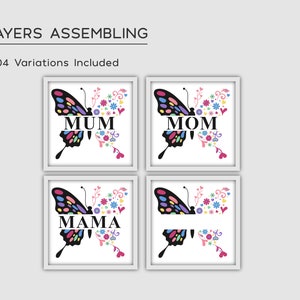 3D Mothers Day Shadow Box, Mom Shadow Box, 3D Butterfly Svg, Mum Floral ...