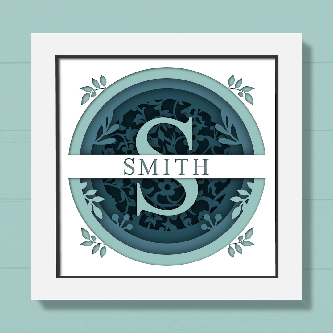 3d Split Monogram A-Z Shadow Box Svg, Alphabet Family Name SVG, Family ...