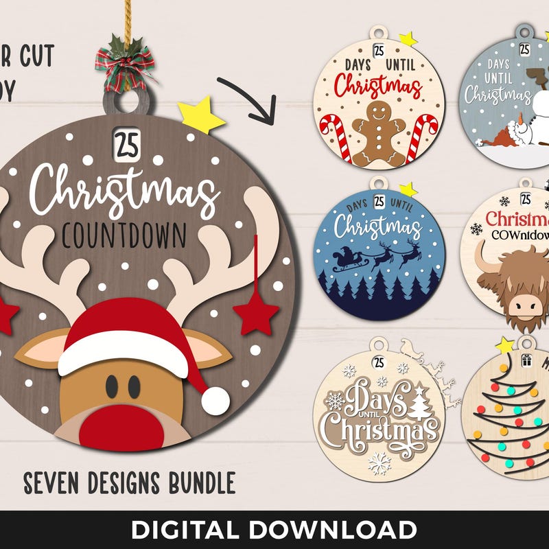 Christmas Countdown Laser File Svg - Etsy