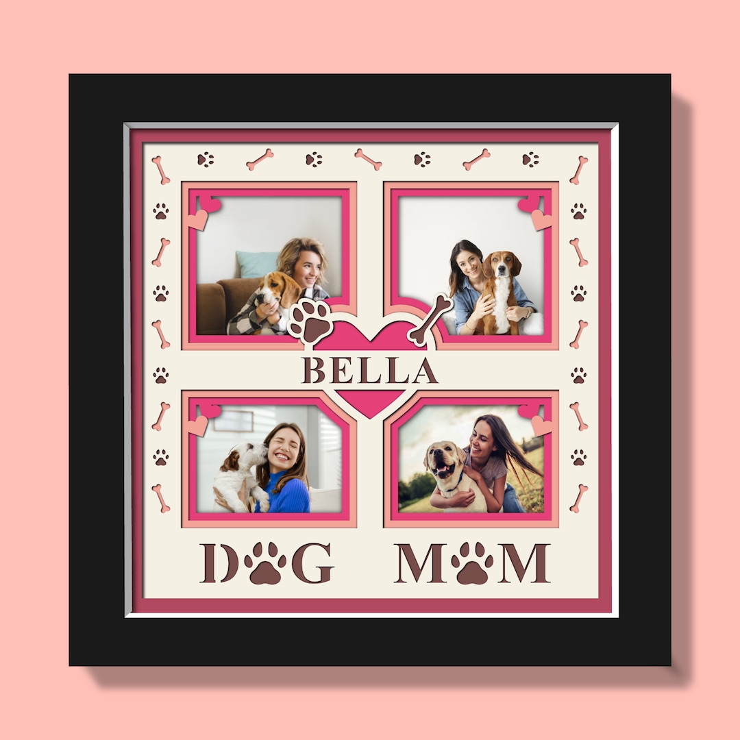 3D Dog Gallery Shadow Box, Dog Mom Shadow Box, Custom 3D Dog Picture ...