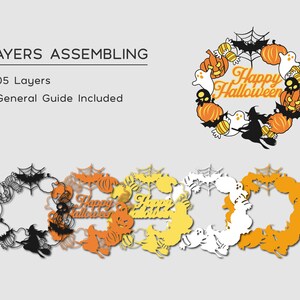 3D Happy Halloween Wreath Svg, Mandala Layered Digital Cut File, 3D Bat ...