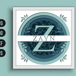 3d Split Monogram A-Z Shadow Box Svg, Alphabet Family Name SVG, Family ...