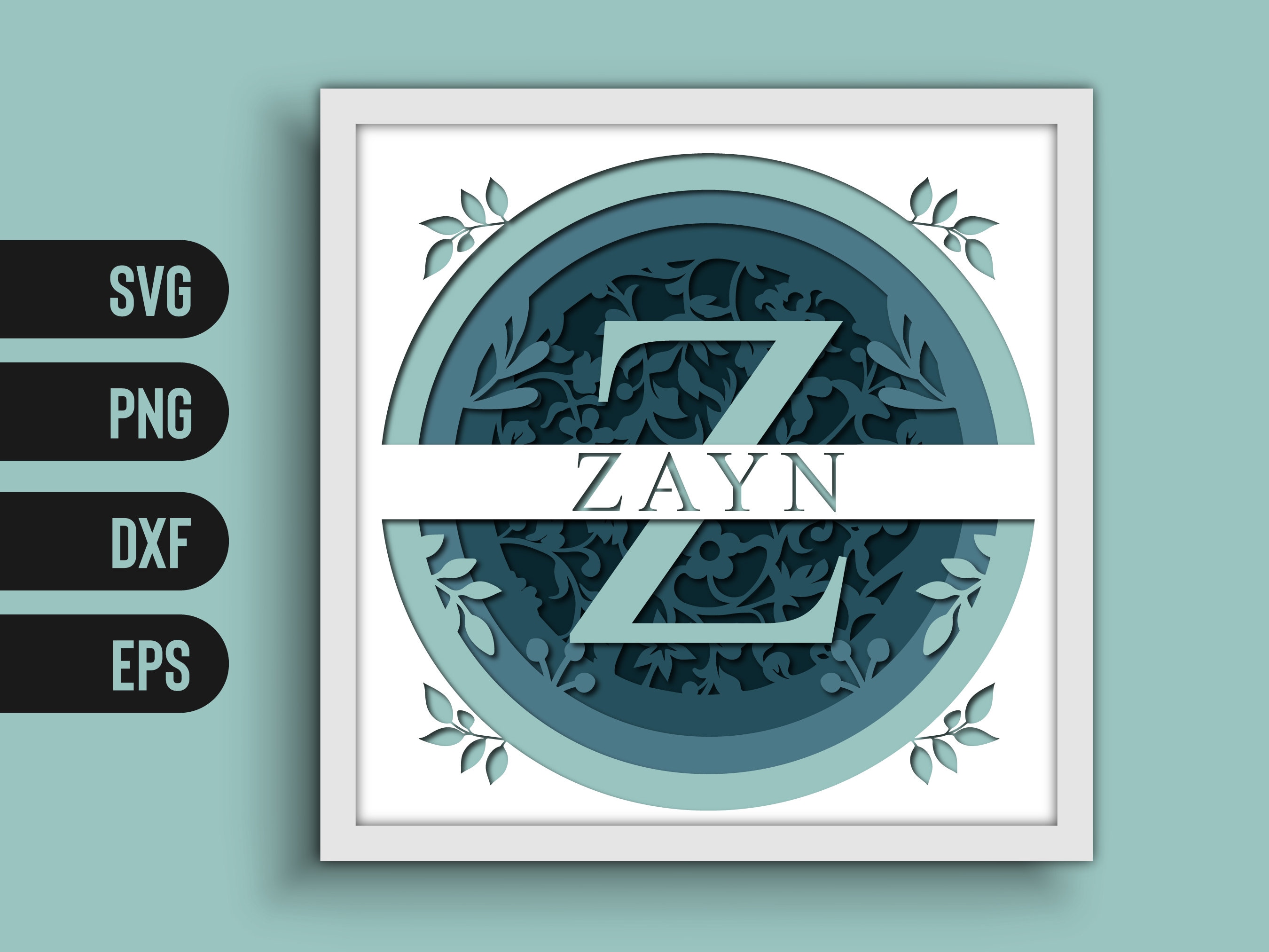 3d Split Monogram A-Z Shadow Box Svg, Alphabet Family Name SVG, Family ...