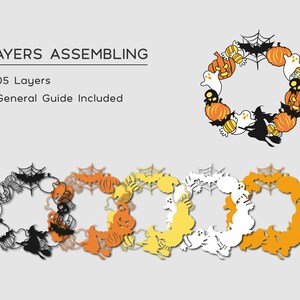 3D Happy Halloween Wreath Svg, Mandala Layered Digital Cut File, 3D Bat ...