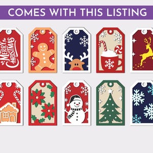 Christmas Gift Tags Papercut Svg Bundle, Layered Cardstock Svg ...