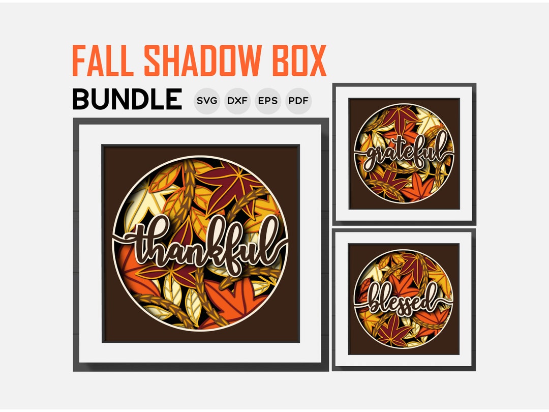 3D Fall Shadow Box Bundle Svg, 3D Fall Leaves Svg, 3D Autumn Svg, 3D ...