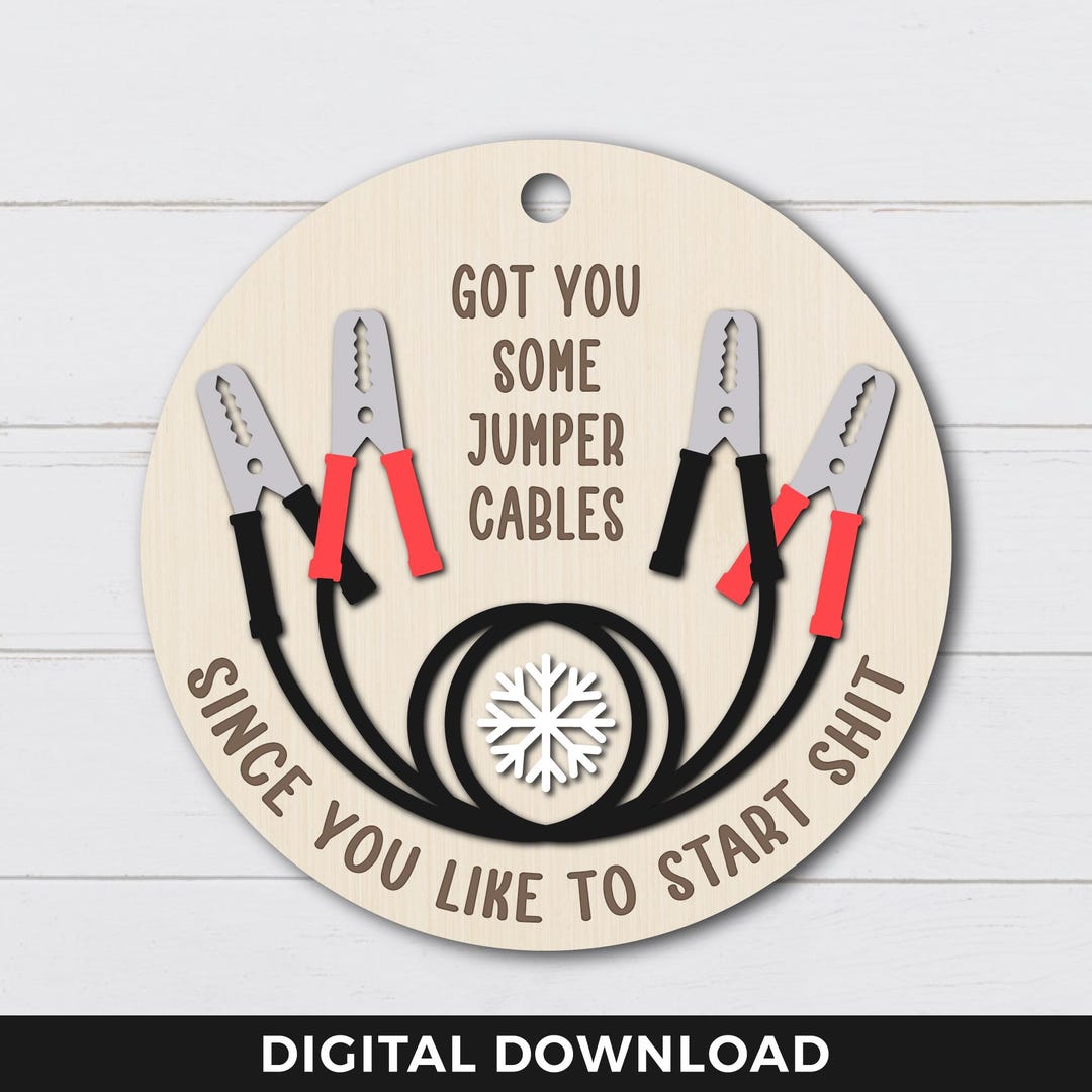Jumper Cables Ornament Svg, Fun Sassy Ornament, Christmas Ornament for ...