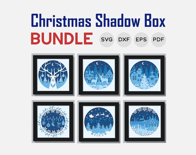 Christmas Shadow Box Svg Cut File, 3d Papercut Svg Template, Layered ...