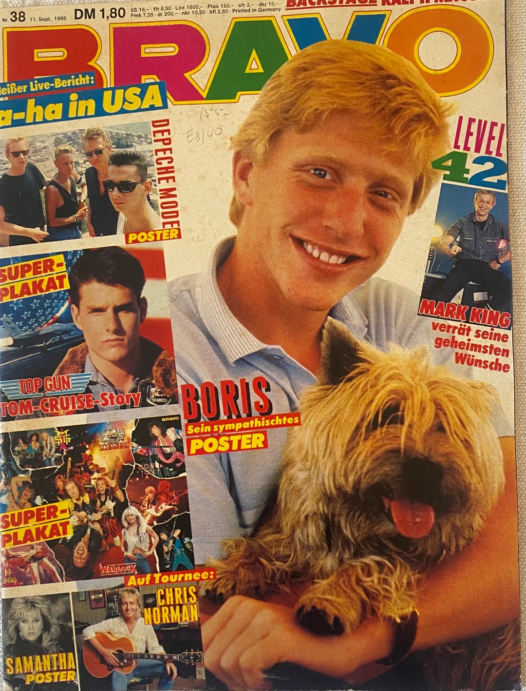 Vintage BRAVO 38/1986 Samantha Fox, A-ha, Depeche Mode, Sylvester ...