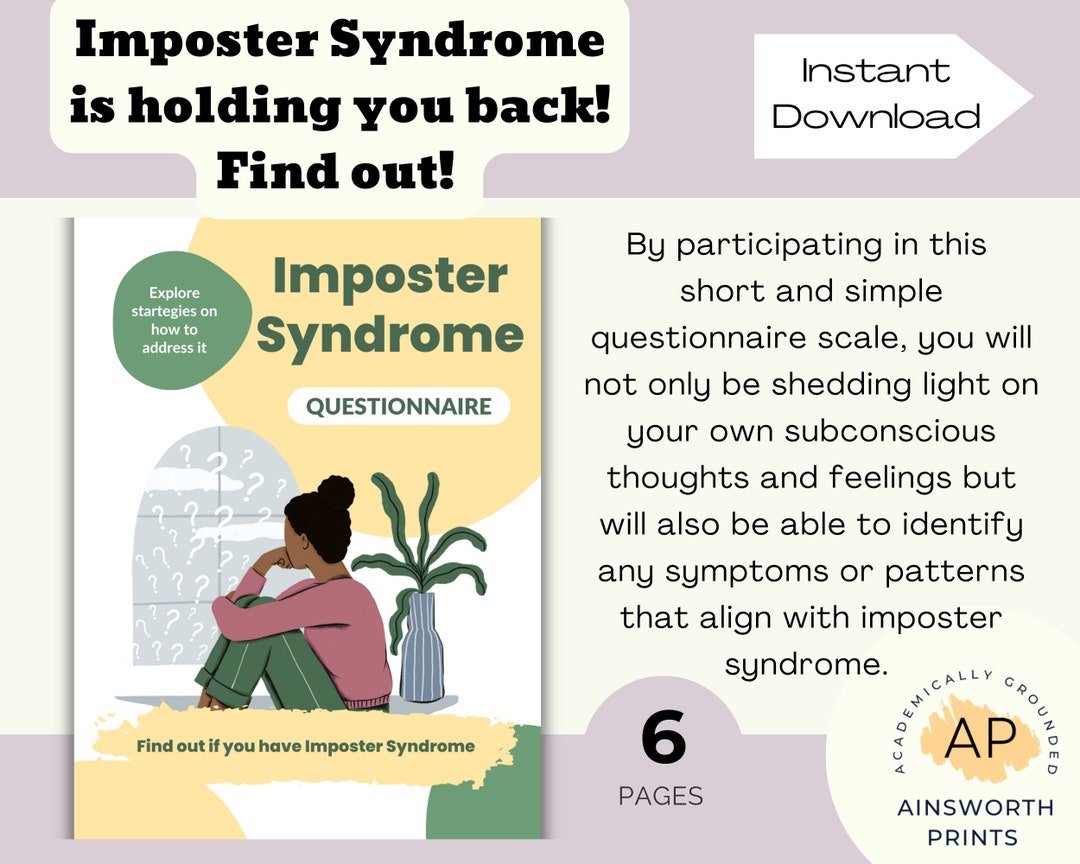 Imposter Syndrome Questionnaire, Psychology Worksheet, Psychology Scale ...