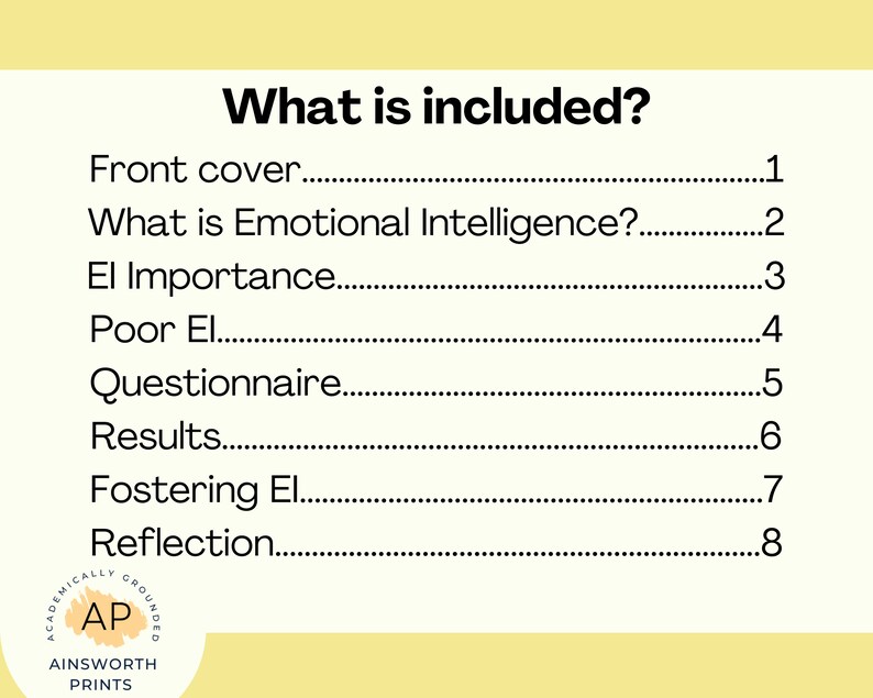 Emotional Intelligence Questionnaire, Psychology Worksheet, Counselling ...