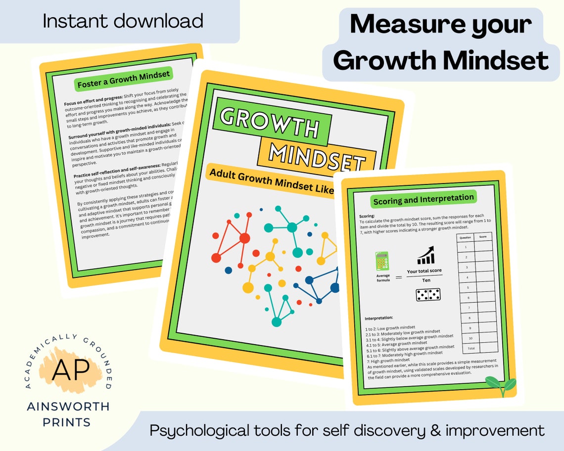 Growth Mindset Questionnaire, Growth Mindset Worksheet, Challenge ...