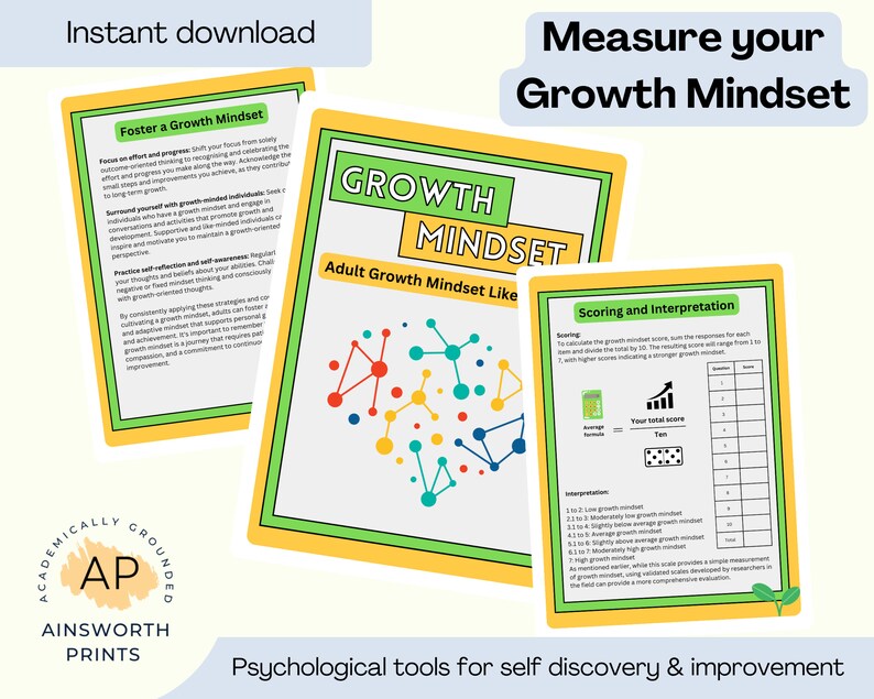 Growth Mindset Questionnaire, Growth Mindset Worksheet, Challenge ...