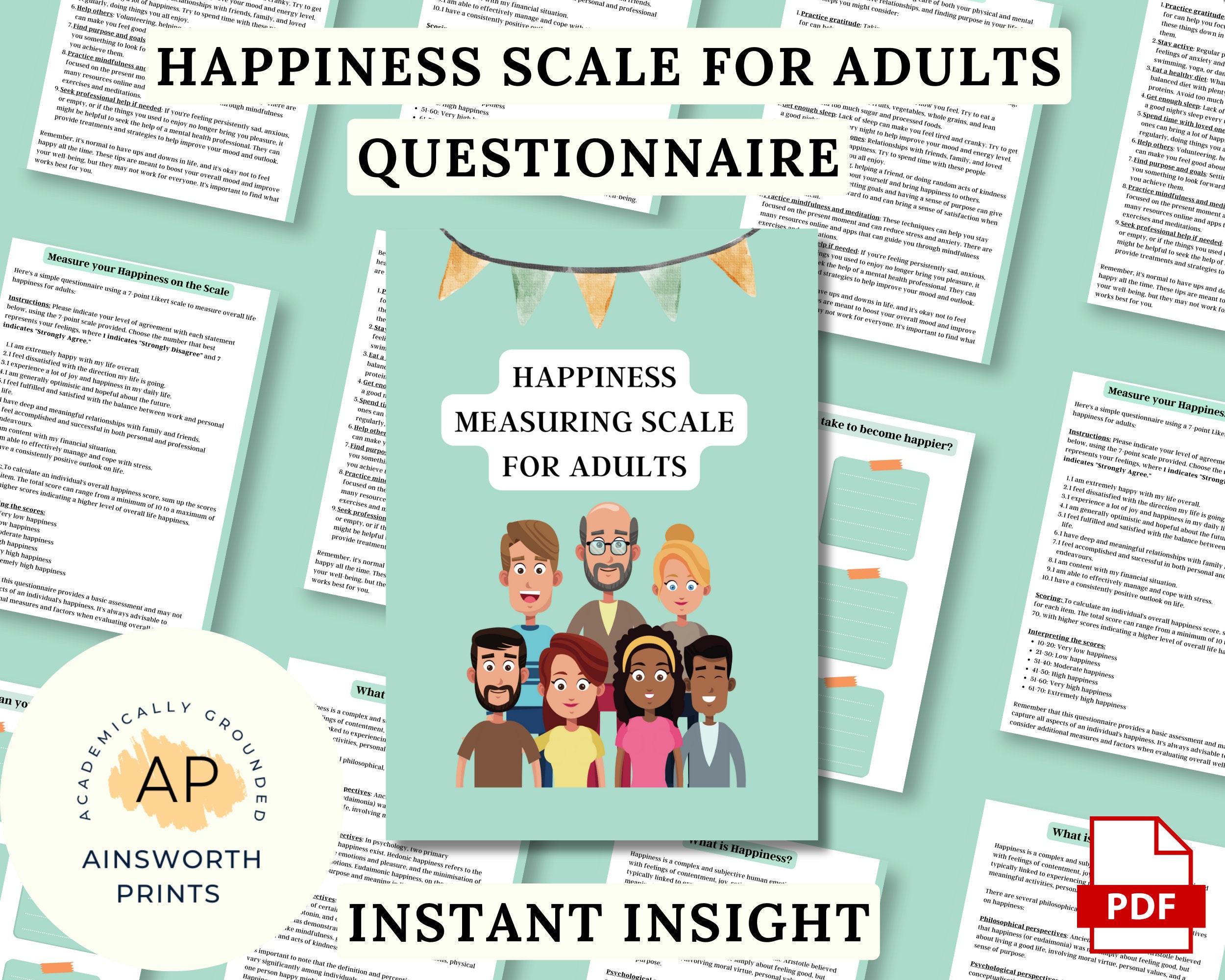 Happiness Scale Worksheet Happiness Journal Well Being Tracker