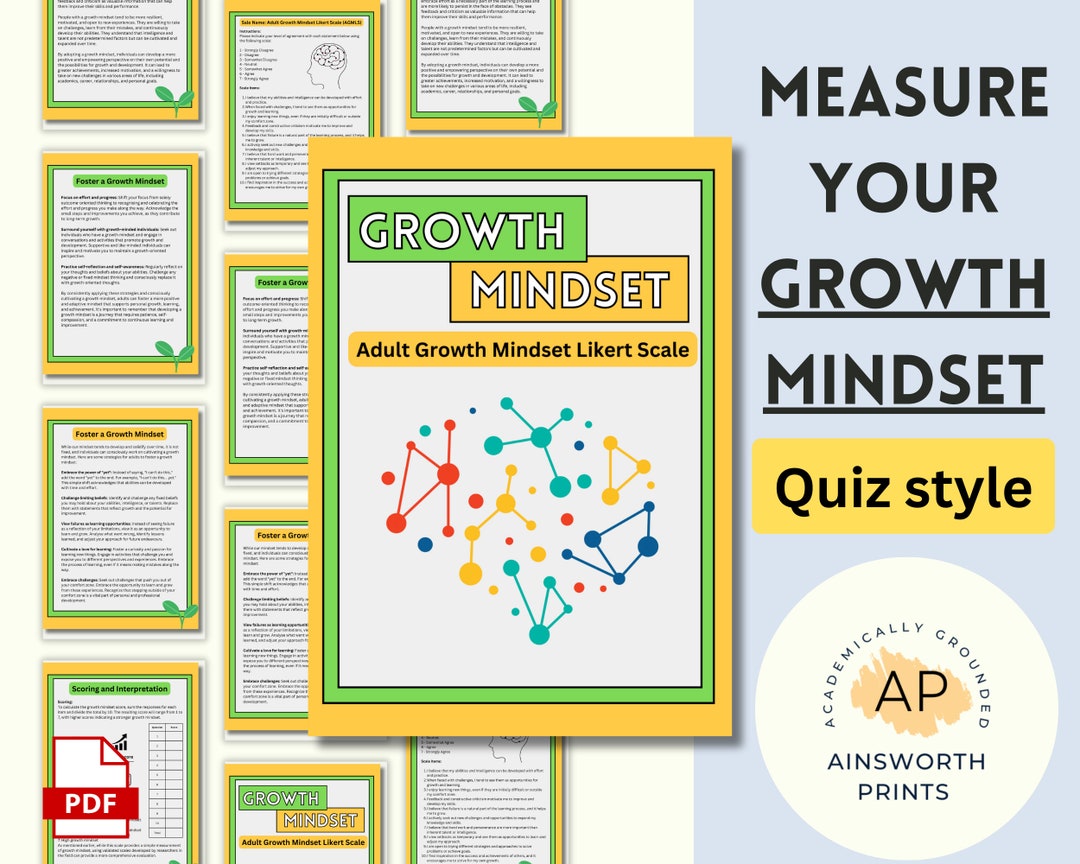 Growth Mindset Questionnaire, Growth Mindset Worksheet, Challenge ...