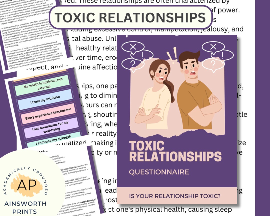 Toxic Relationship Questionnaire, Couples Therapy, Mental Health ...
