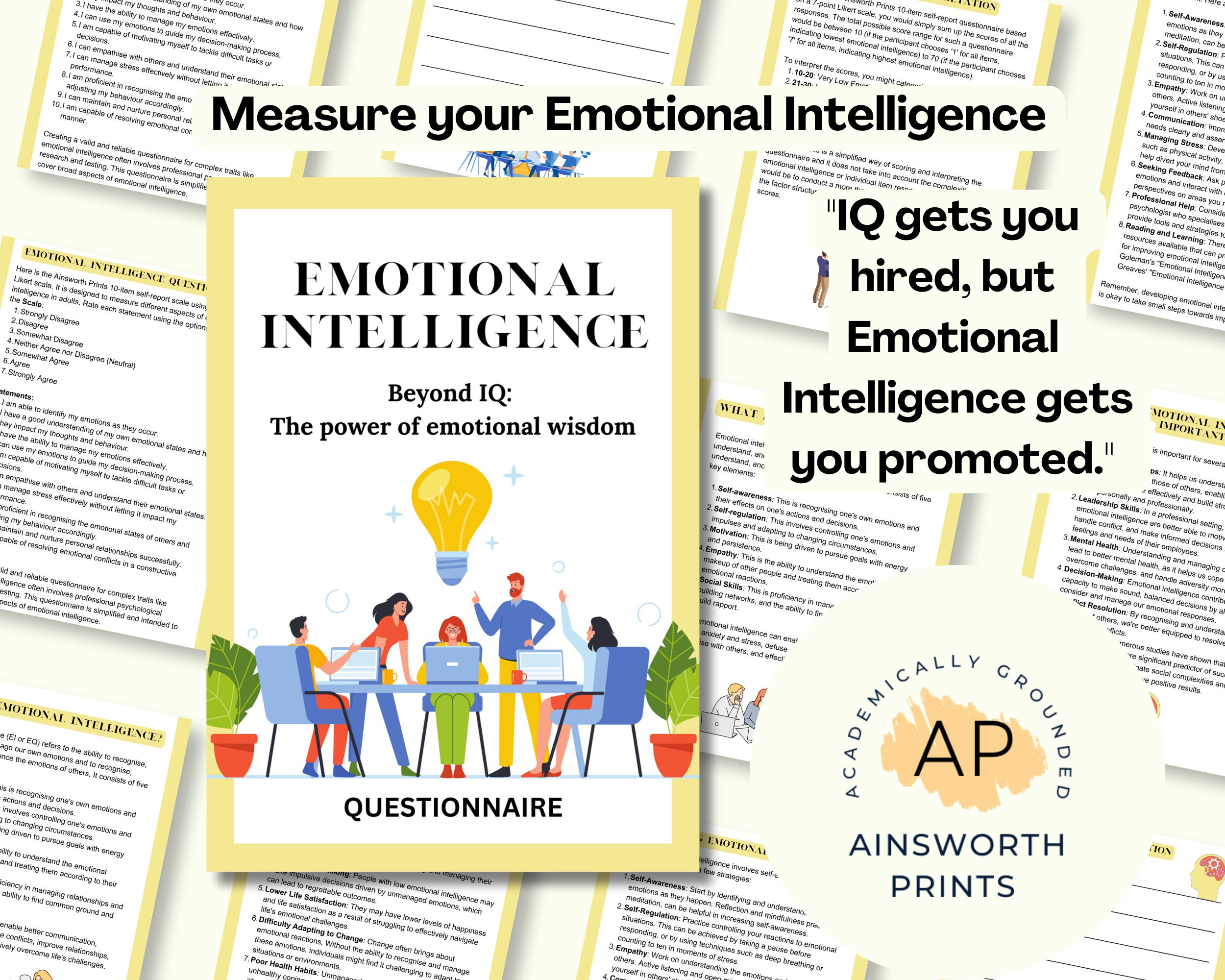 Emotional Intelligence Questionnaire, Psychology Worksheet, Counselling Resources, Therapy ...