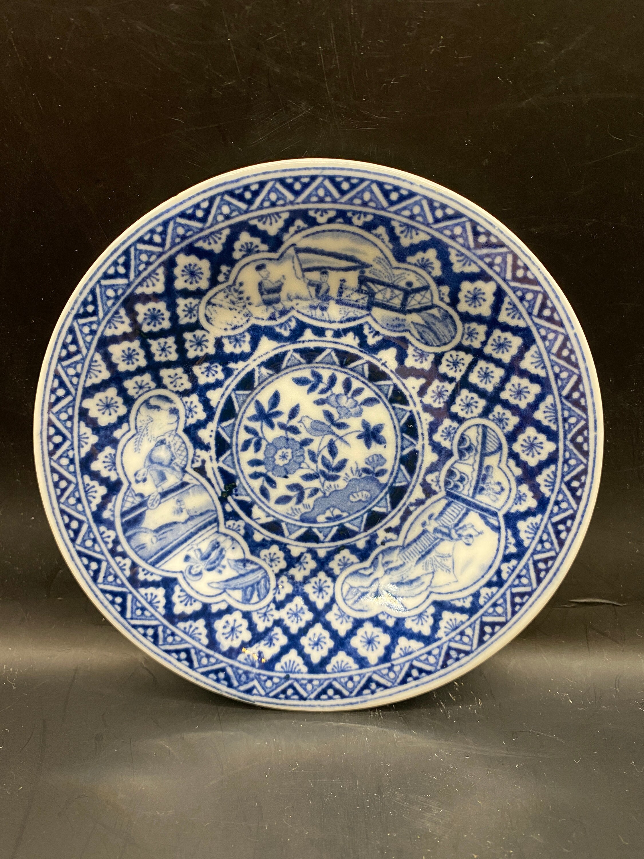 Antique Kangxi Blue and White Cup With Saucer - 18th Century - Etsy