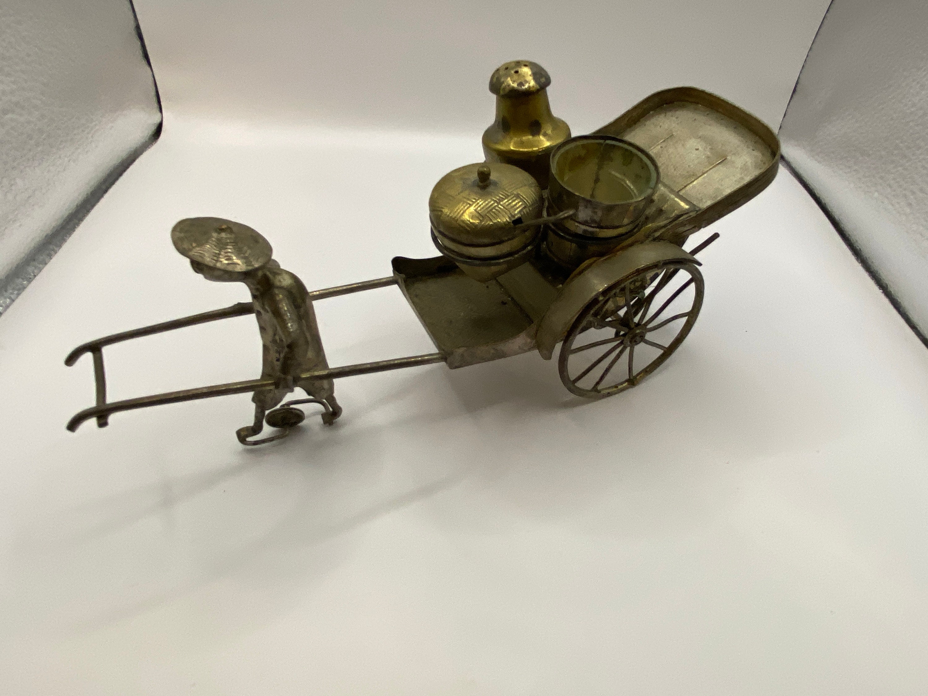 Chinese Rickshaw Condiment Cruet Set With Figurine - Etsy