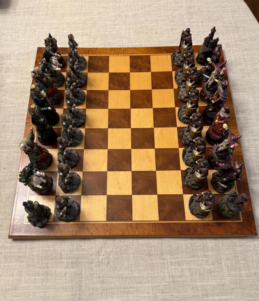 Fantasy Wizard Chess Set – Complete With Wooden Board – Gothic Medieval ...