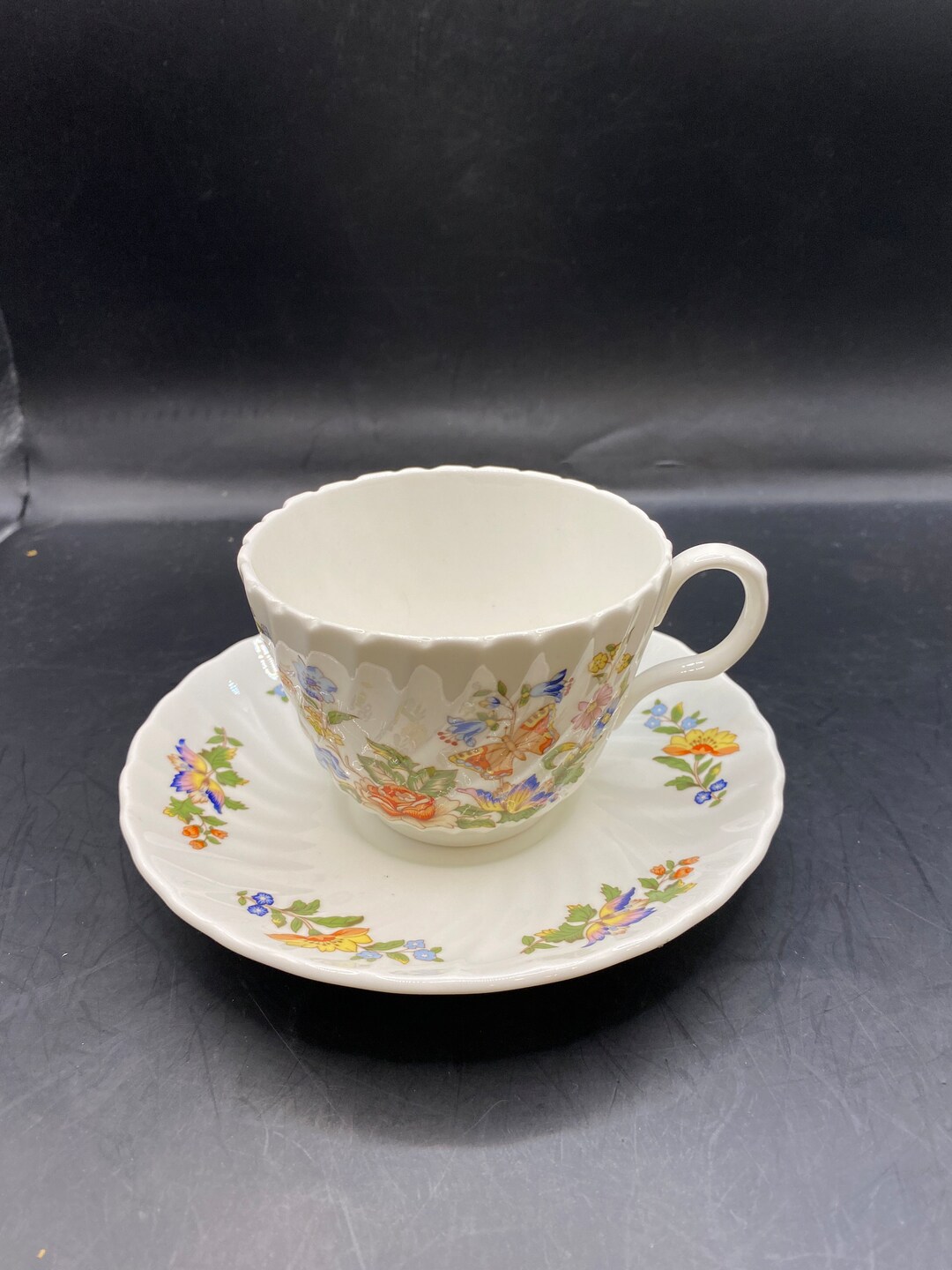 Aynsley Cottage Garden Tea Cup & Saucer - Etsy