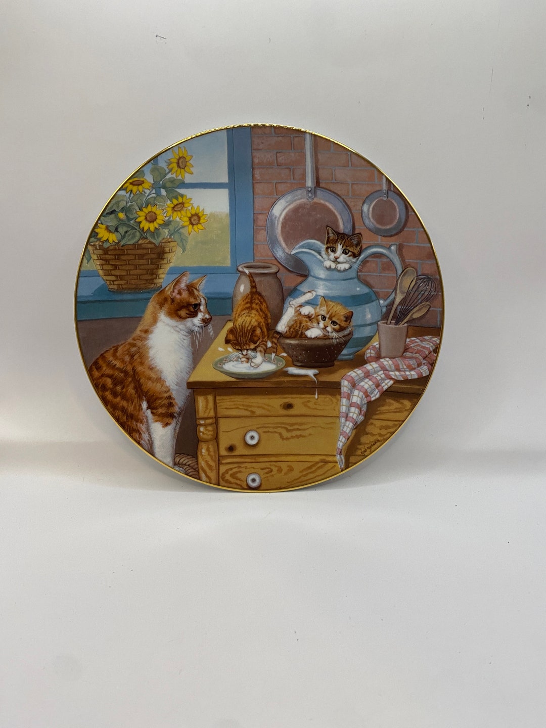 Hamilton Collection "table Manners" Collectible Cat Plate - Etsy