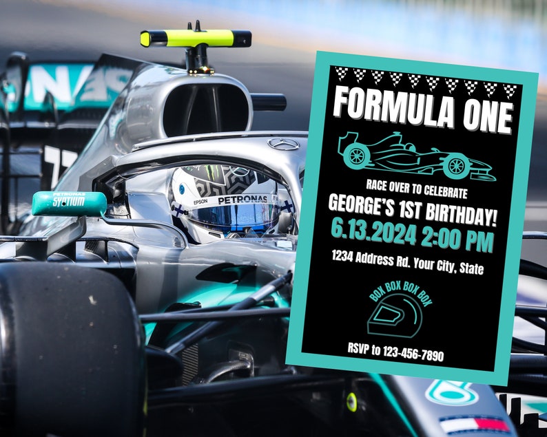 F1 1st Birthday Party Invitations! Perfect for Your Little Formula 1 ...