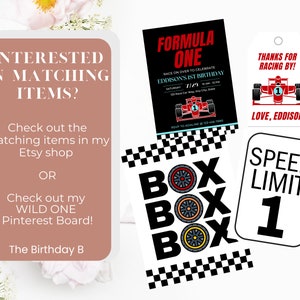 F1 First Birthday Party! Formula One Boy's Birthday Party Invites ...