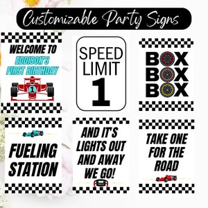 Formula ONE, Race Car 1st Birthday Party Invitations, Easy to Edit and ...