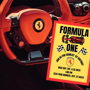 Formula ONE First Birthday Party Invitations - Digital Template, Easy ...