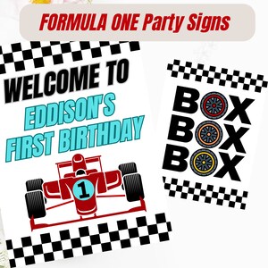 FORMULA ONE! Boy's 1st Birthday Party Signs/decor. F1, Race Cars, Speed ...