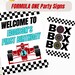 FORMULA ONE! Boy's 1st Birthday Party Signs/decor. F1, Race Cars, Speed ...