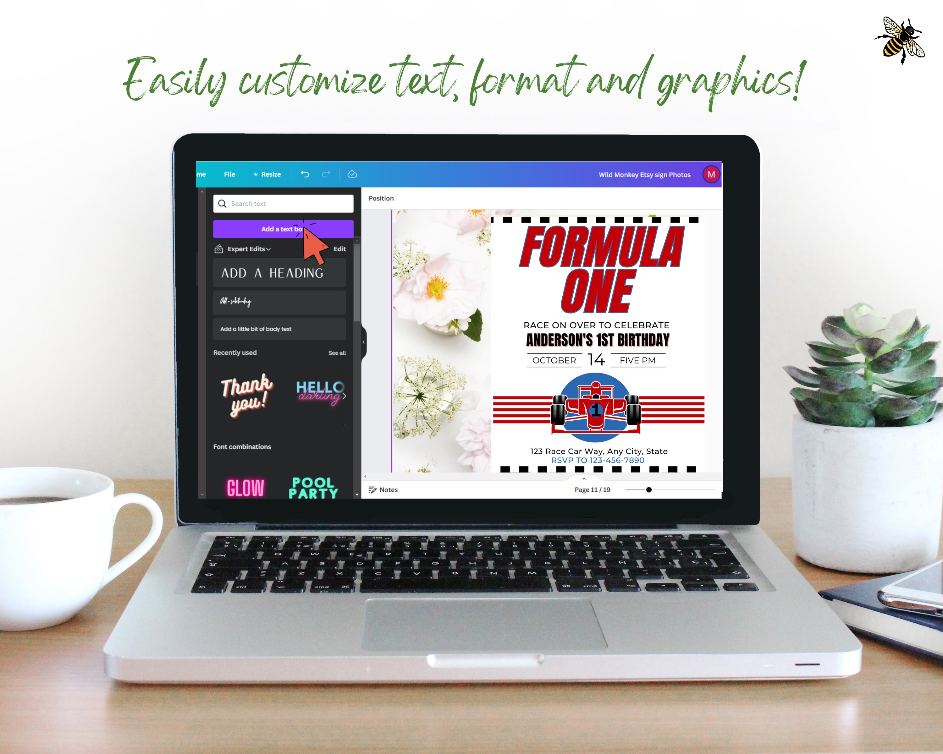 FORMULA ONE 1st Birthday Party Race Car Theme Invitations - Etsy