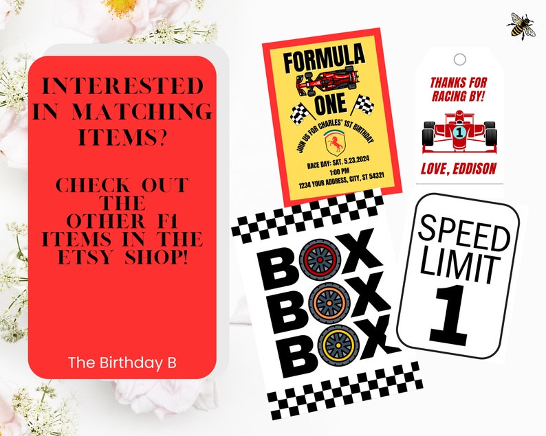 Formula ONE First Birthday Party Invitations - Digital Template, Easy ...
