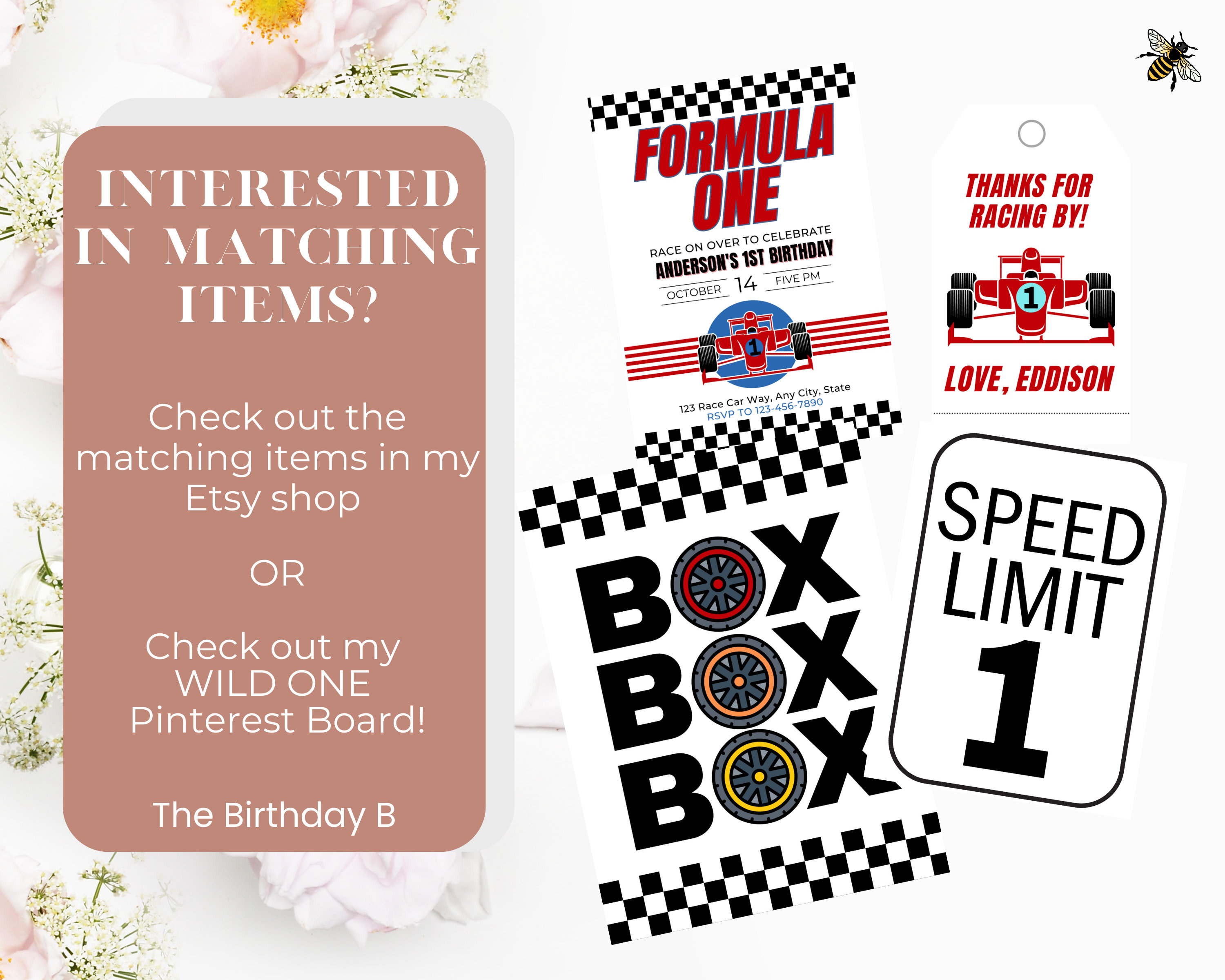 FORMULA ONE 1st Birthday Party Race Car Theme Invitations - Etsy