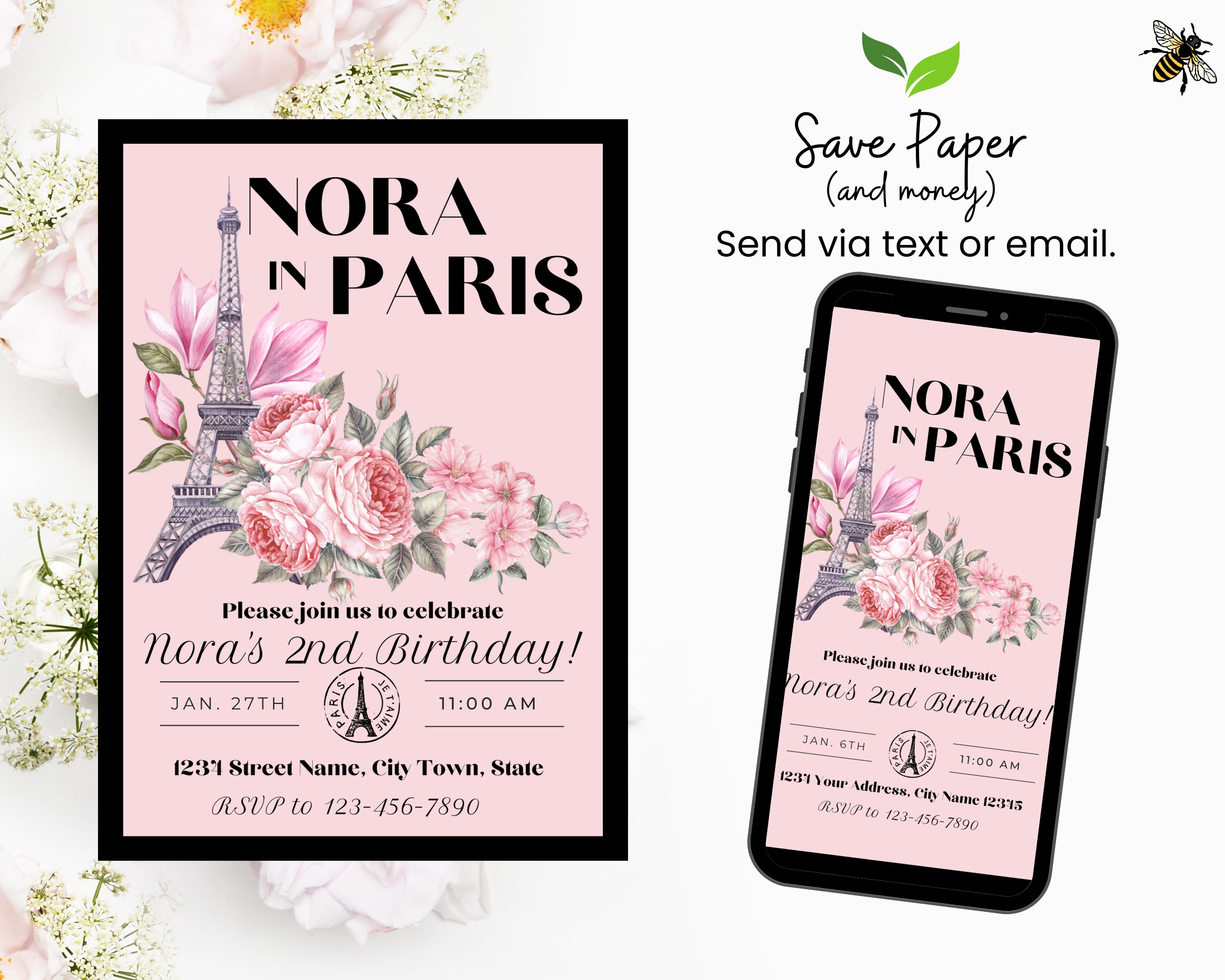 Paris Birthday Party Invitations! Inspired by the Emily in Paris ...