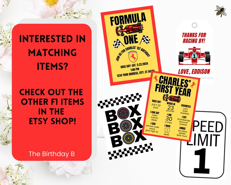 F1 1st Birthday Milestone Poster, Digital Template, Party Decoration or ...