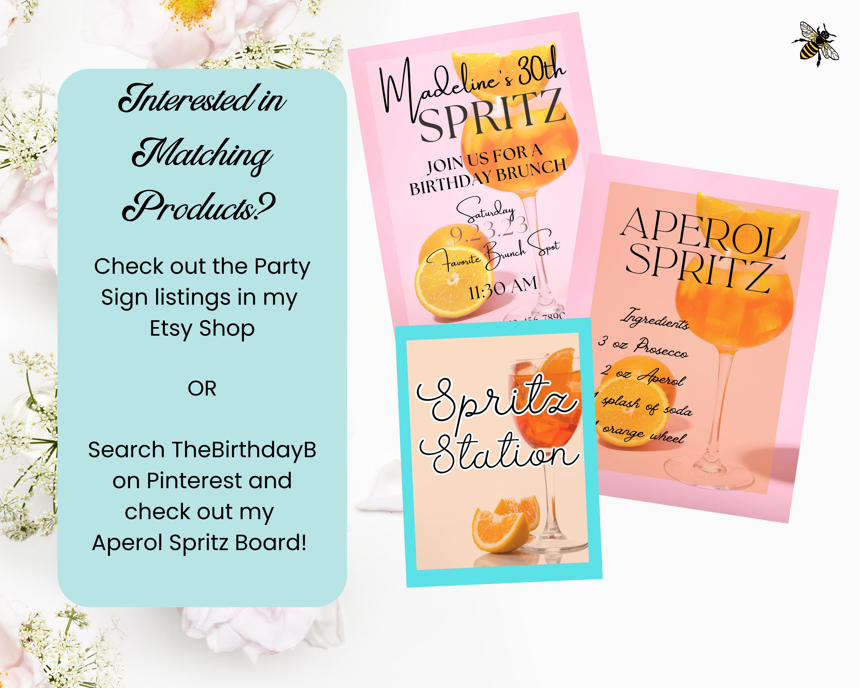 Pink Aperol Spritz Birthday Party Invites - 30th Spritz, B-day Brunch ...
